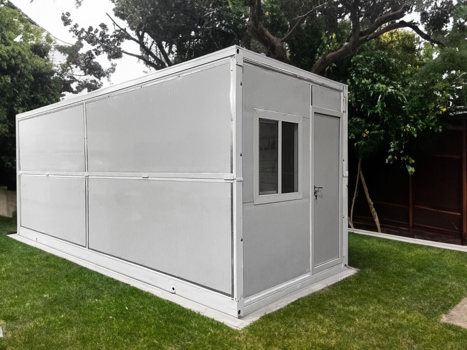 20 x 8 x 8 ft Pre-assembled Storage Shed Tiny House Mobile Office ...
