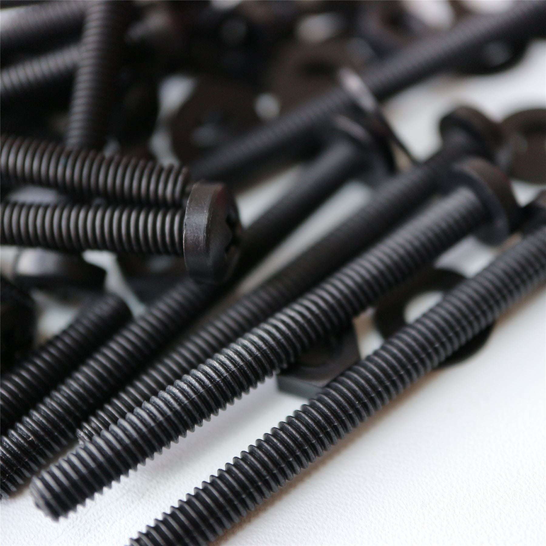 20 x Black Pan Head Screws Polypropylene (PP) Plastic Nuts and Bolts ...