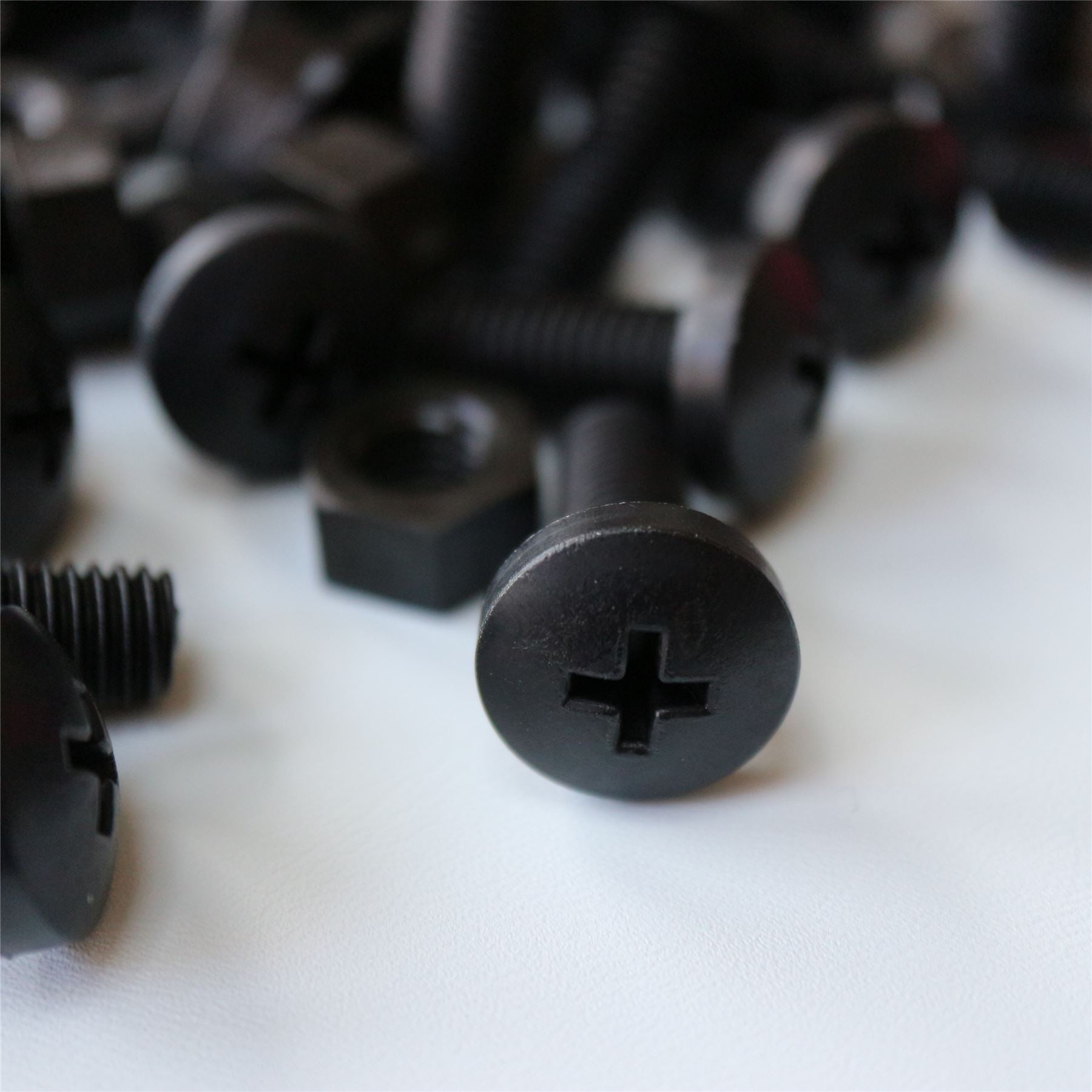 20 x Black Pan Head Screws Polypropylene (PP) Plastic Nuts and Bolts ...