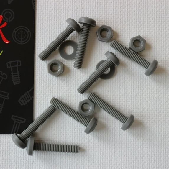 20 x Grey Pan Head Screws Polypropylene (PP) Plastic Nuts and Bolts ...