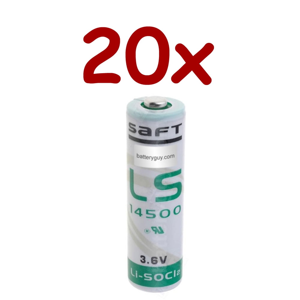 Saft LS14500 PLC Lithium AA Battery 3.6v 2600mAh, Pack of 20, Leak ...