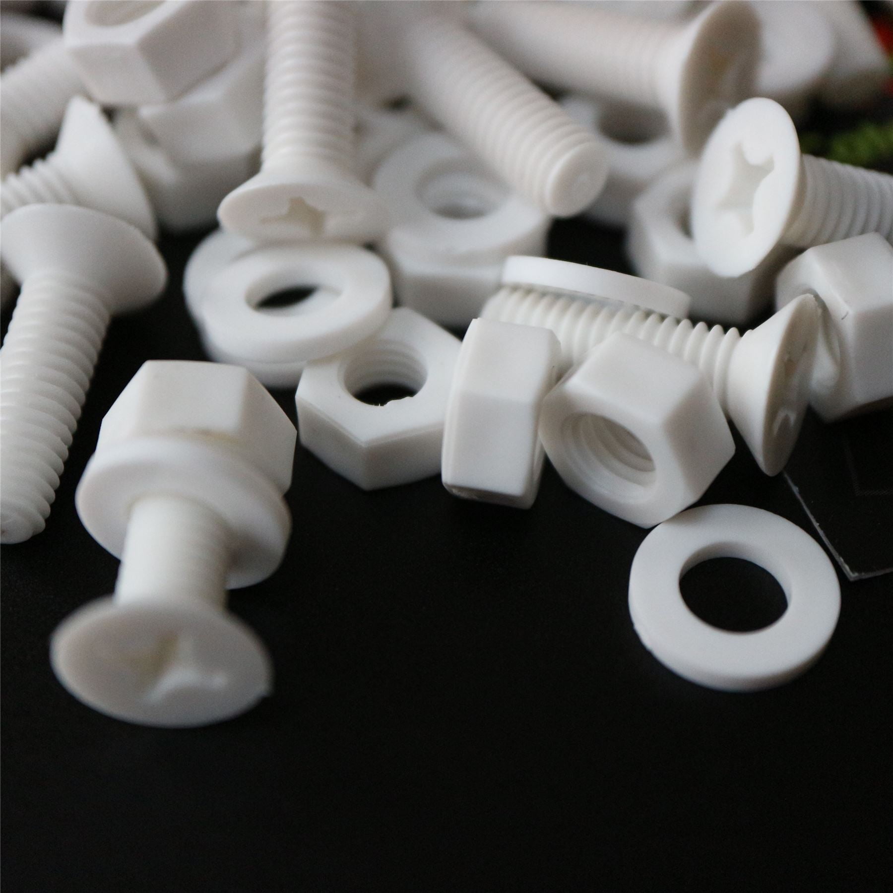 20 x White Countersunk Screws Polypropylene (PP) Plastic Nuts and Bolts ...