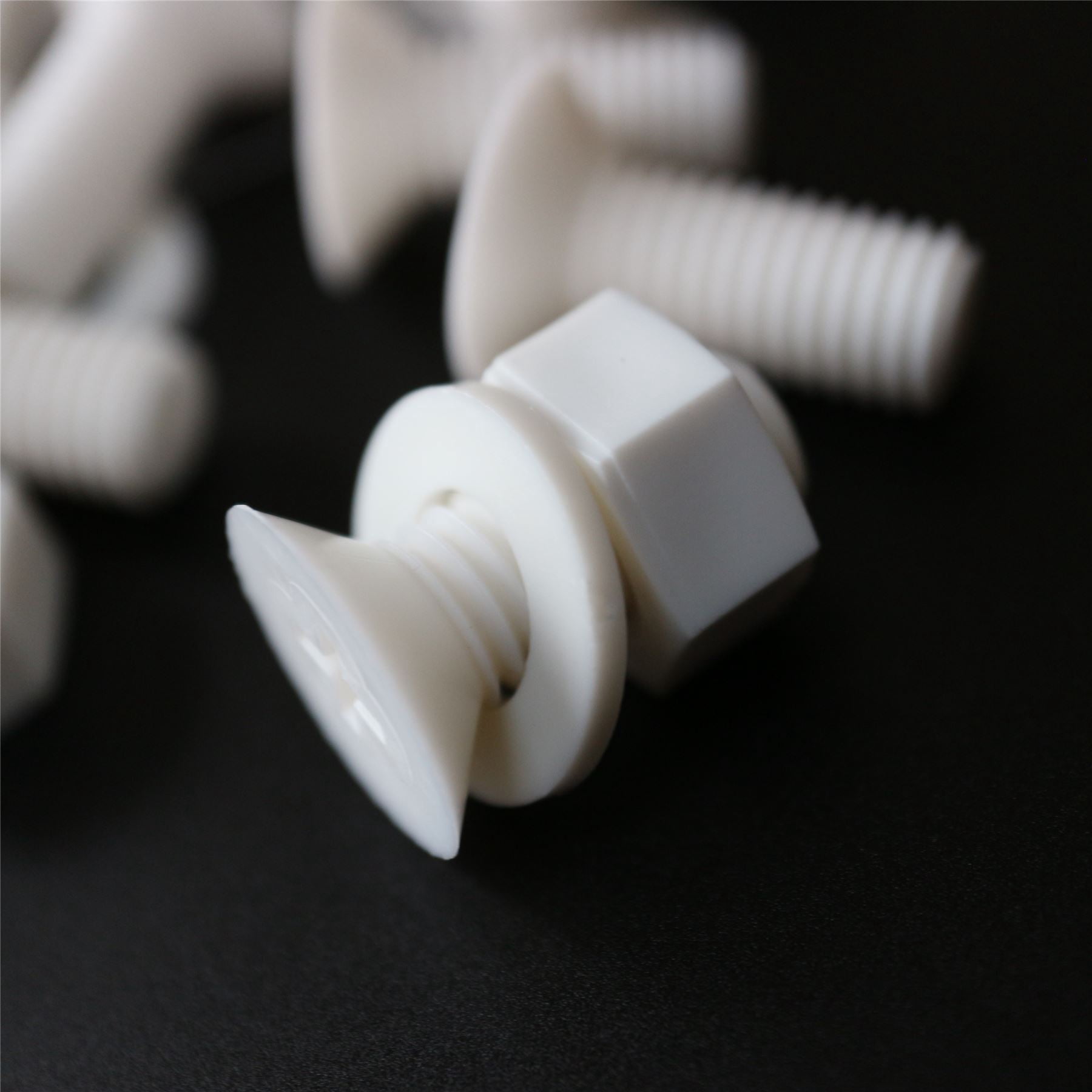20 x White Countersunk Screws Polypropylene (PP) Plastic Nuts and Bolts ...