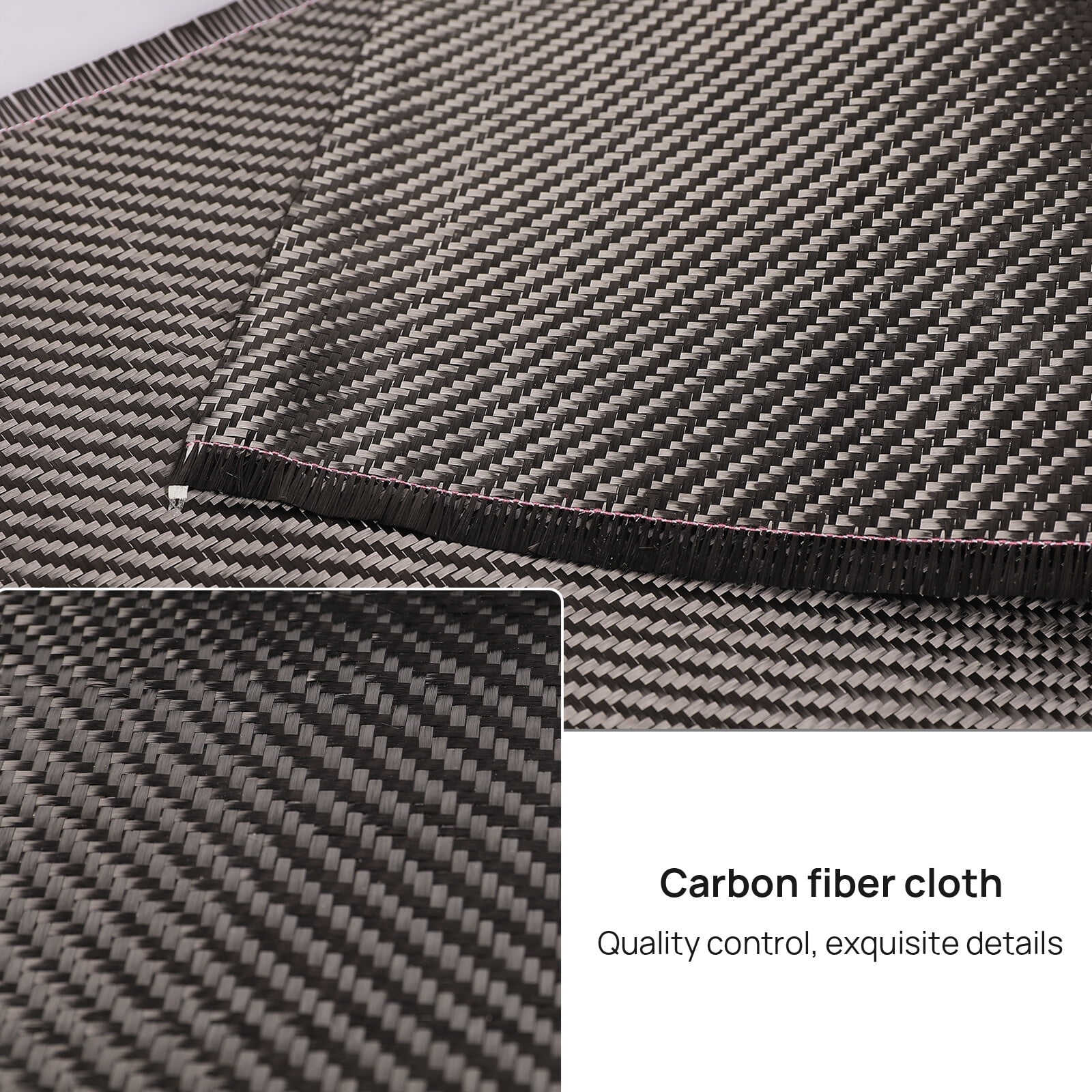 20"x12' High Strength Carbon Fiber Cloth Roll Wide Hemmed 2x2 Twill ...