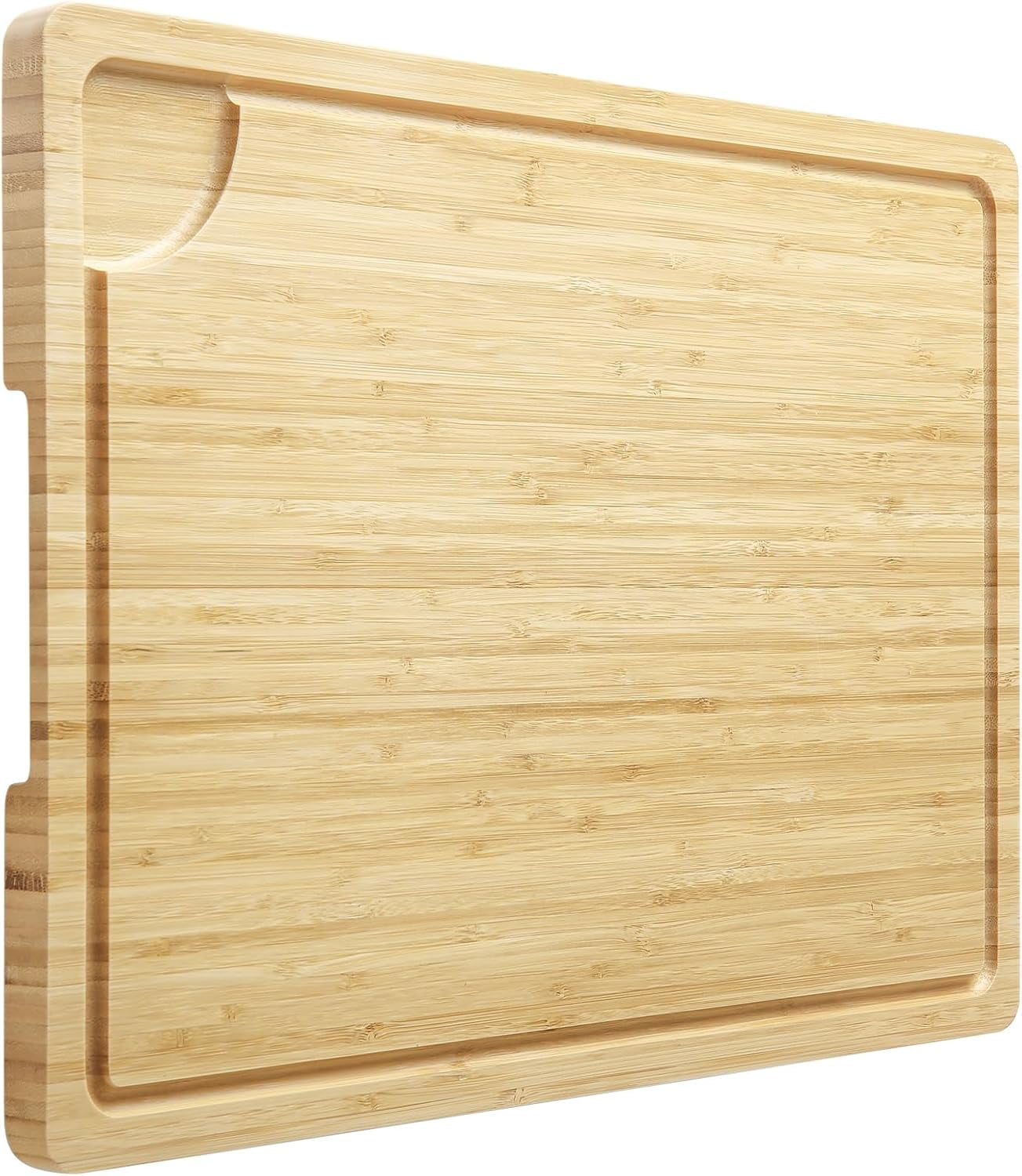 20"x14" Large Bamboo Cutting Board with Juice Groove & Handles ...
