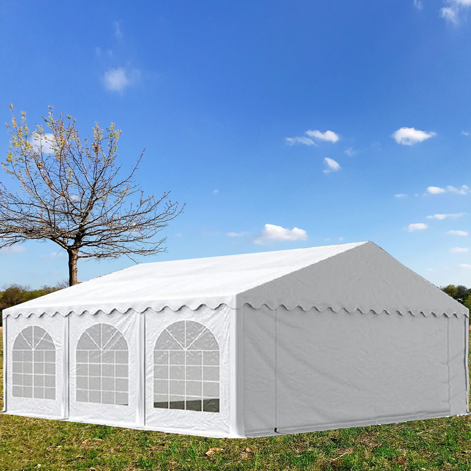 20'x16' PVC White Tent - Heavy Duty Wedding Party Tent Canopy Carport ...