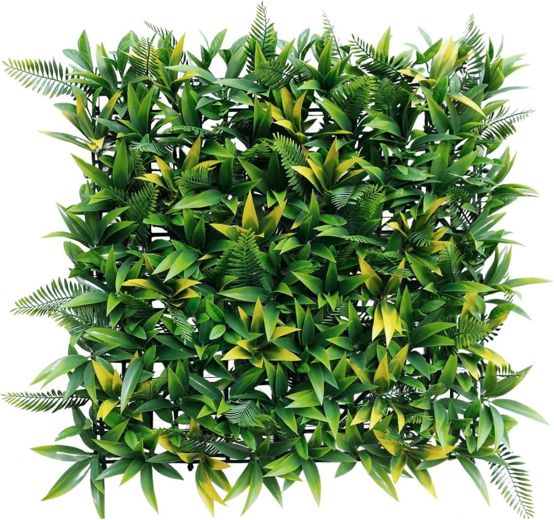 20"x20" 2Pack Greenery Wall Backdrops Artificial Grass Panel Faux Hedge ...