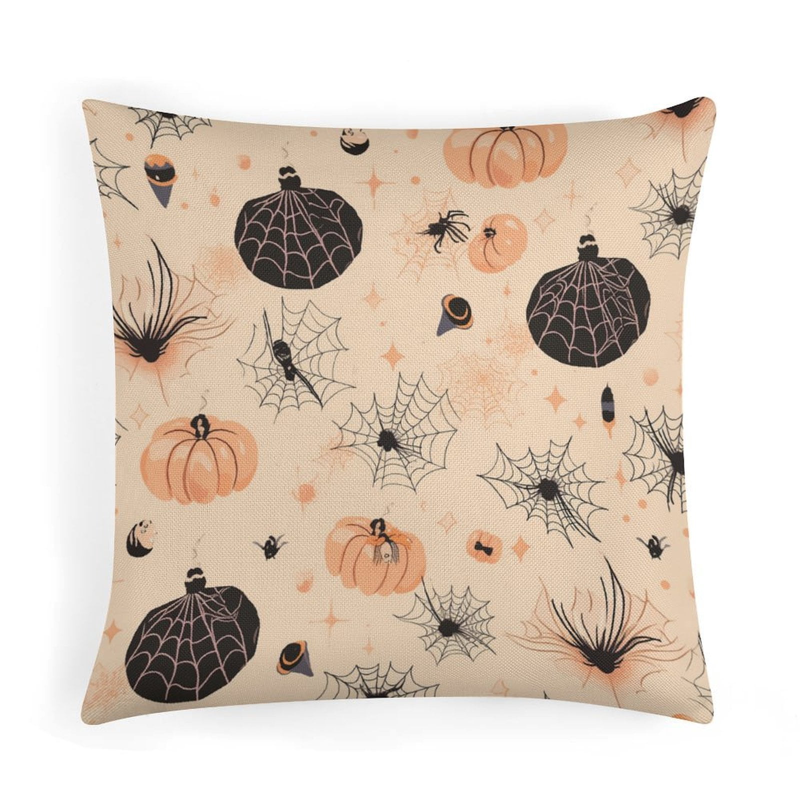 20"x20" Cushion Covers Halloween Pattern with Pumpkins Spiders And Webs ...