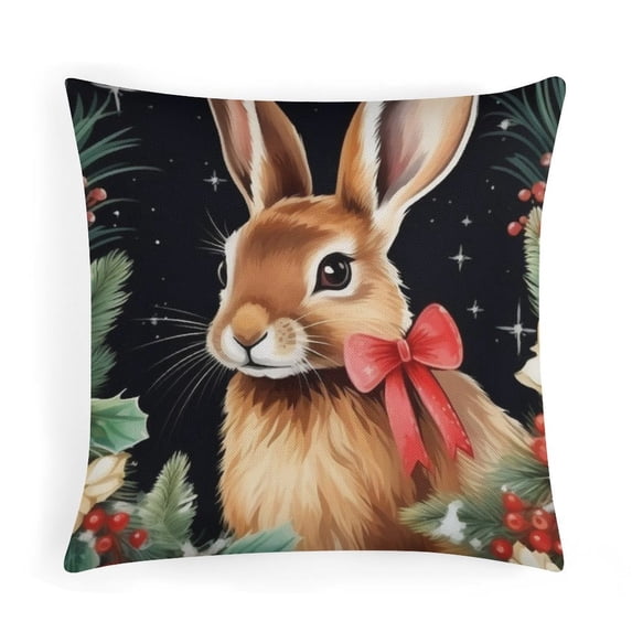 20"x20" Cushion Pillow Cover Christmas Bunny Farmhouse Pillow Covers ...