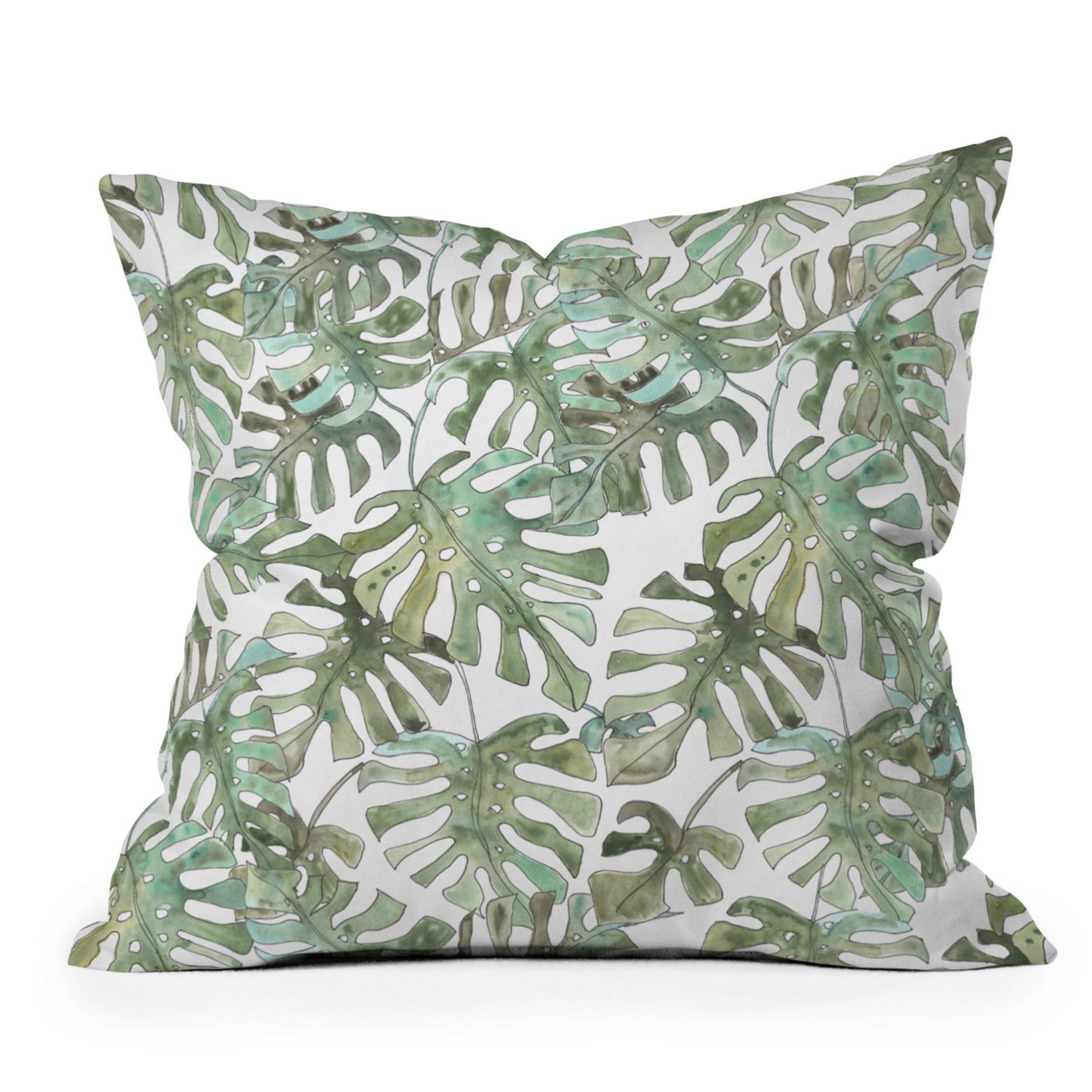 20"x20" Oversize Dash and Ash Climbing Monstera Square Throw Pillow ...