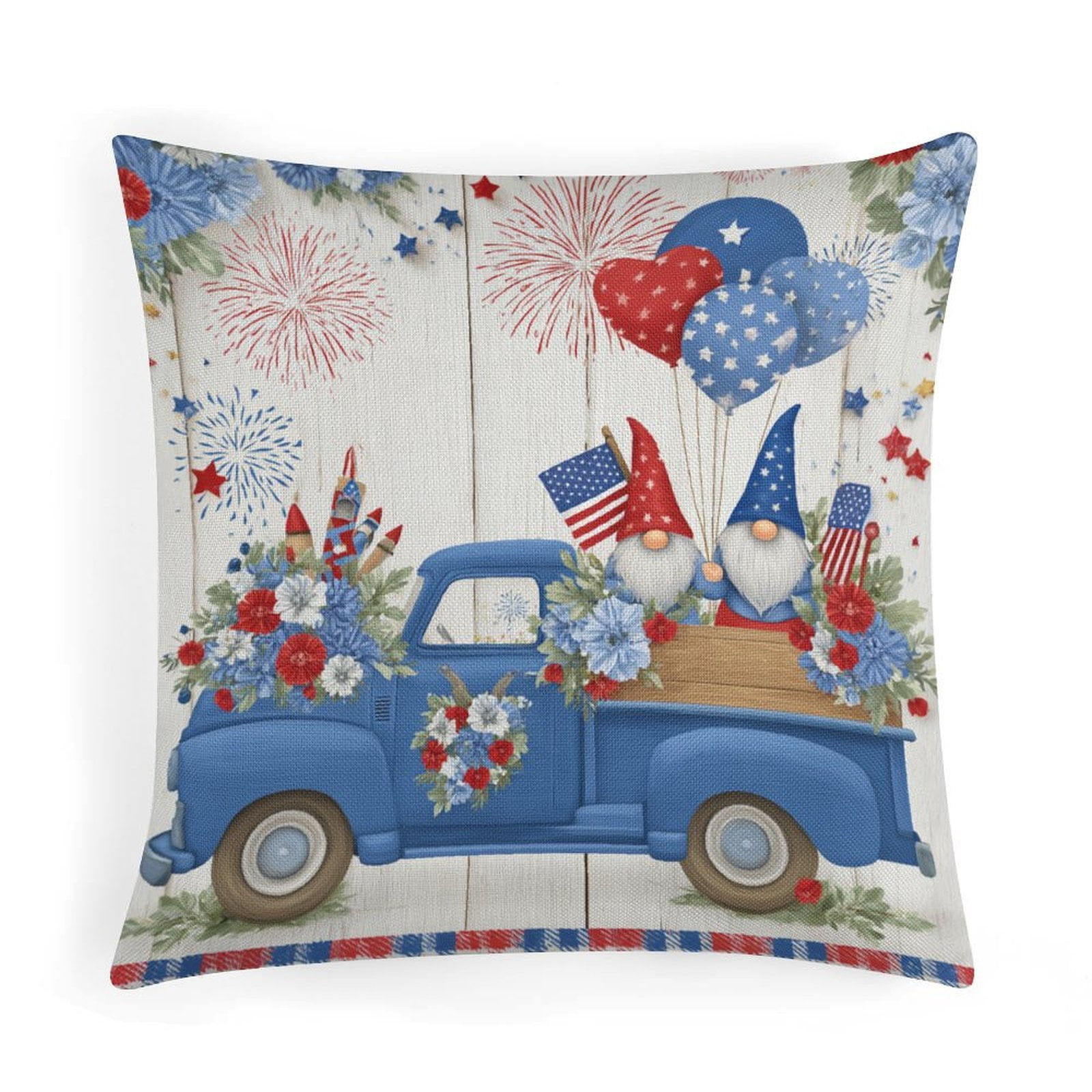 20"x20" Pillow Cover Cute Gnomes Truck Pillowcase Farm Decorations ...