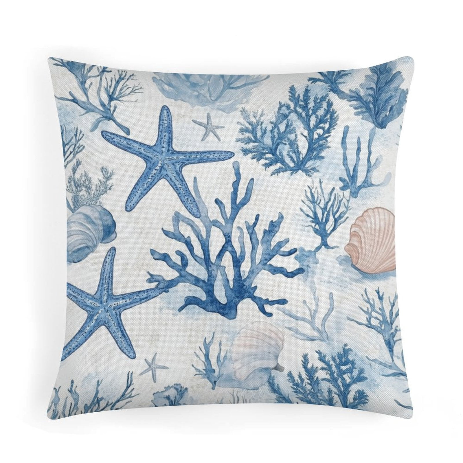 20"x20" Pillow Covers Coral Reef Pattern with Starfish Shells And ...