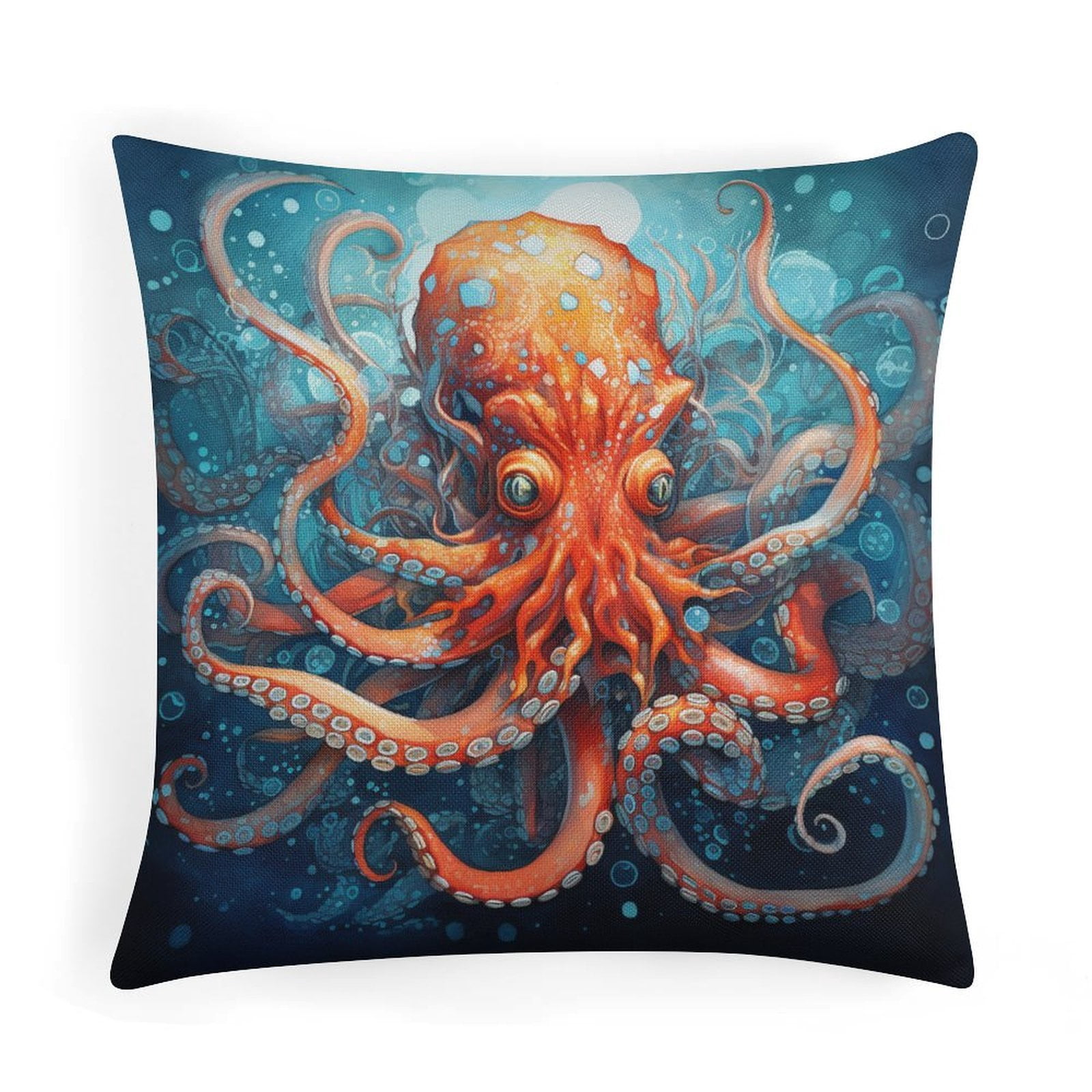 20"x20" Pillowcases Orange Octopus Outdoor Square Pillow Cushion Cases ...