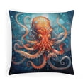 20"x20" Pillowcases Orange Octopus Outdoor Square Pillow Cushion Cases ...