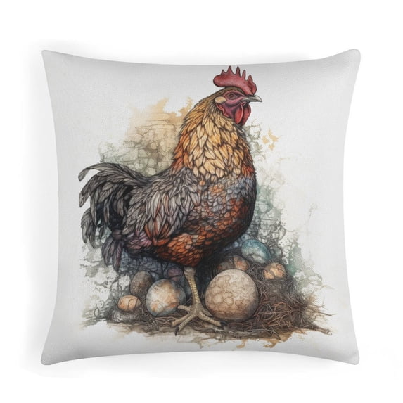 20"x20" Pillows Cover Hen with Eggs Throw Pillow Covers Decorative ...