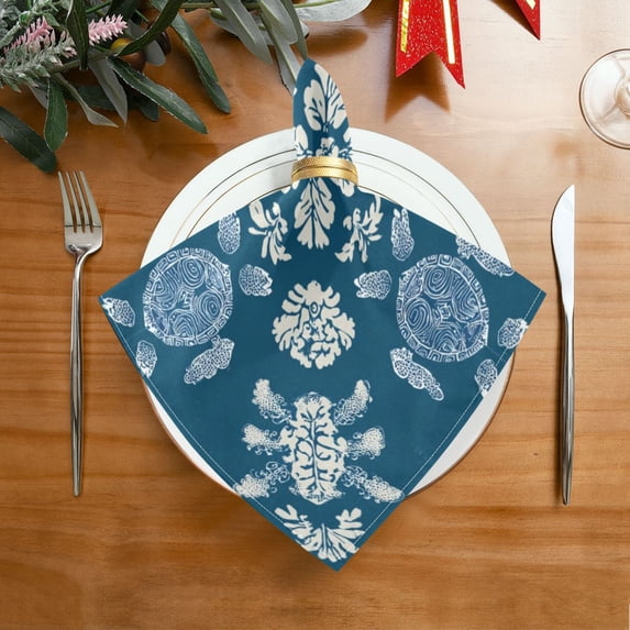 20"x20" Satin Dinner Napkin Abstract Turtle Pattern Table Napkins for ...