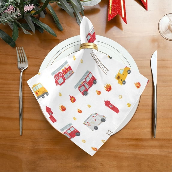 20"x20" Satin Dinner Napkin Red Fiery Awesome Patterns Table Napkins ...
