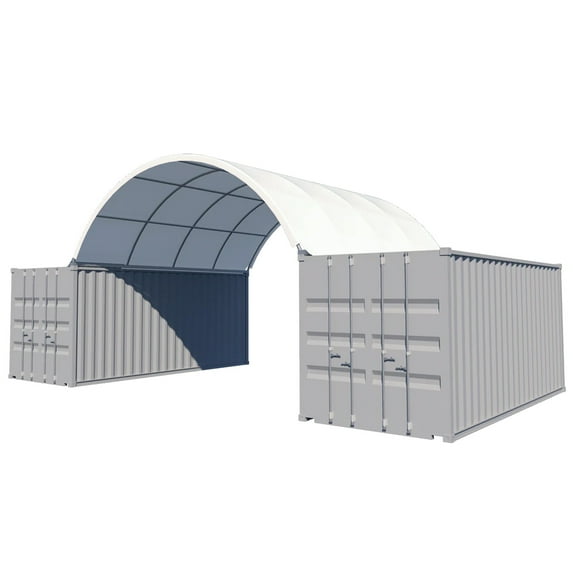 DuraYu 20x20 ft Shipping Container Canopy Shelter with 11oz PE Tarp ...
