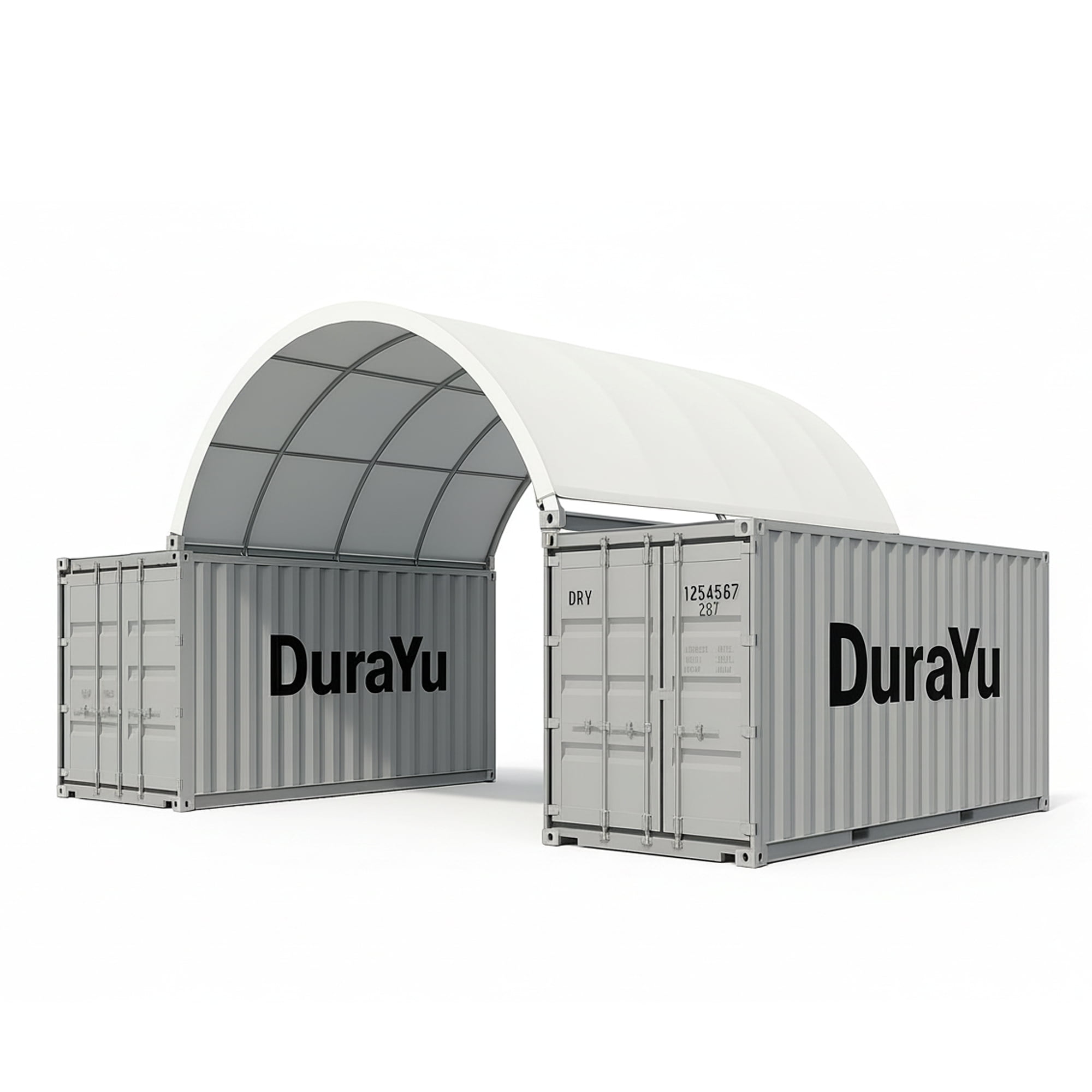 DuraYu 20x20 ft Shipping Container Canopy Shelter with 11oz PE Tarp ...