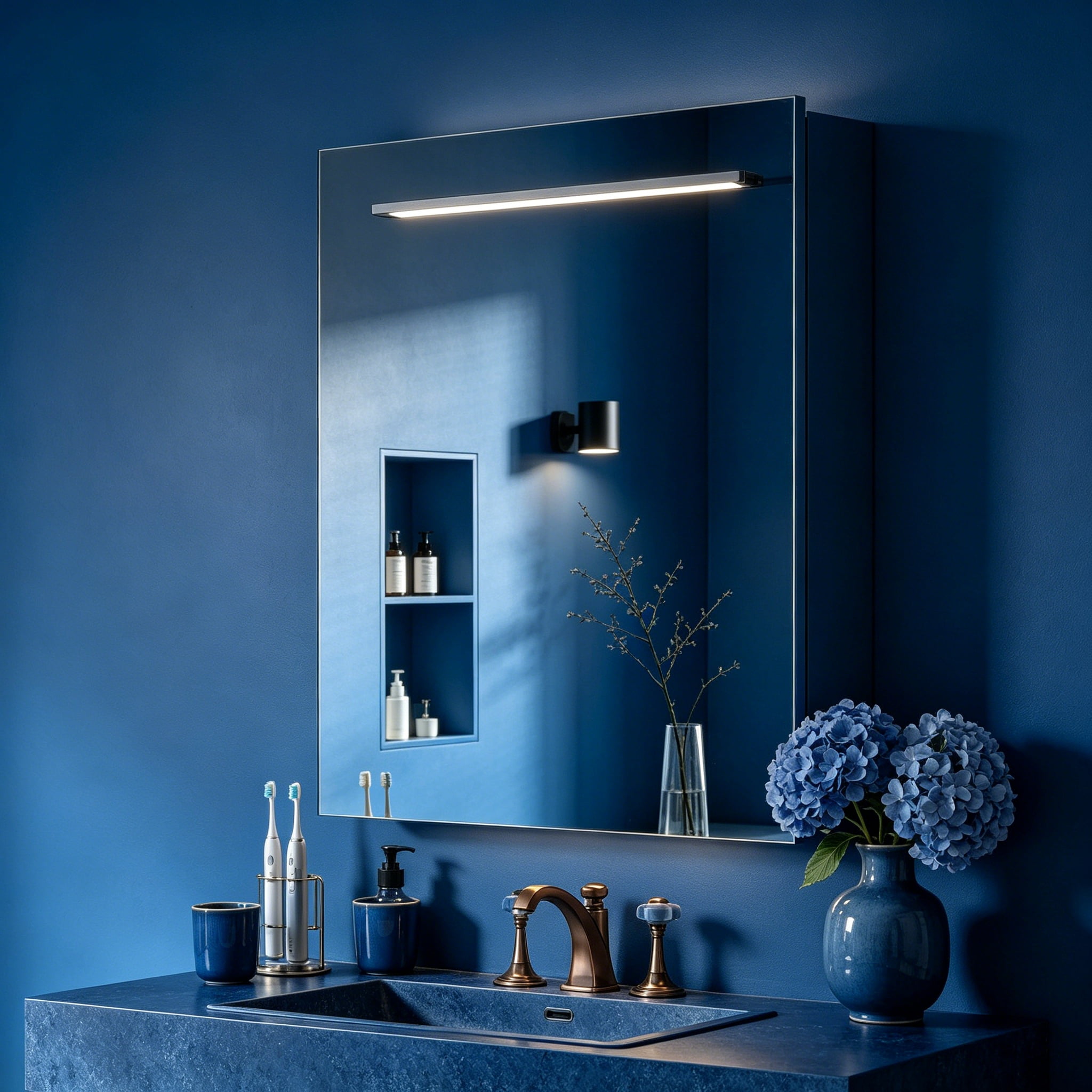 20"x26" Frameless Aluminum Medicine Cabinet, Sleek Silver, Fully ...