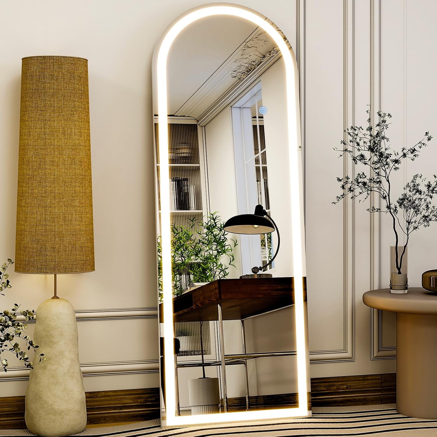 20"x56" Arched LED Full Length Mirror with Lights – Wall Mounted or ...