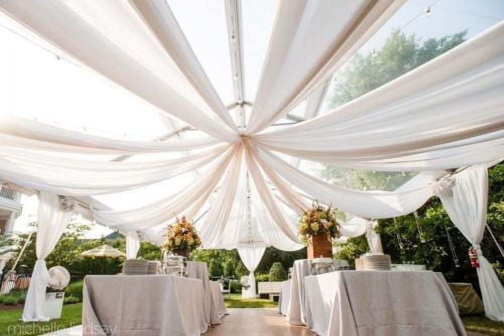 "White Sheer Voile Chiffon Fabric, 120"" Wide, 20 Yards, Ideal for ...