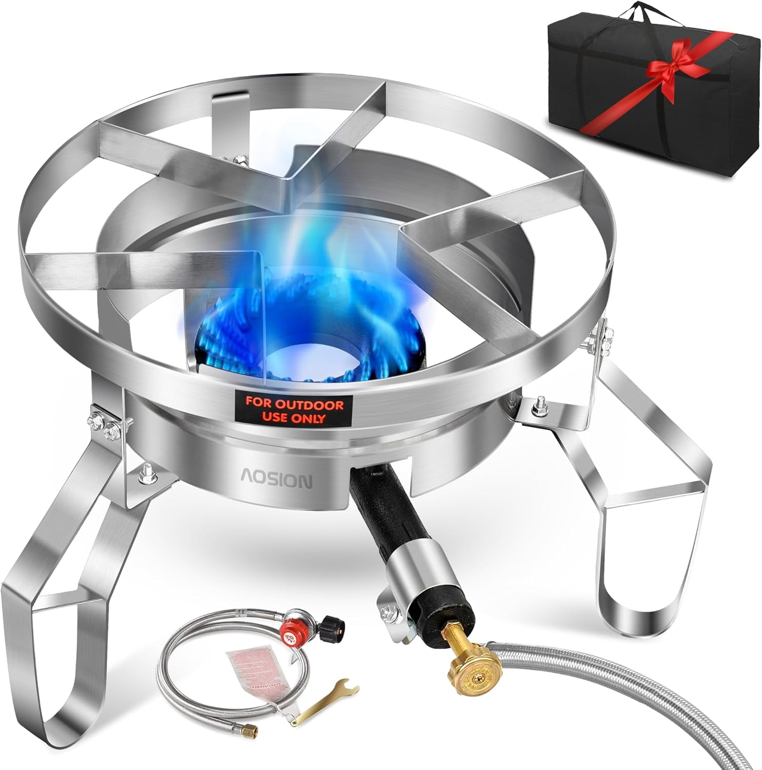 200,000/BTU Stainless Steel Single Burner Propane Stove,Heavy Duty ...