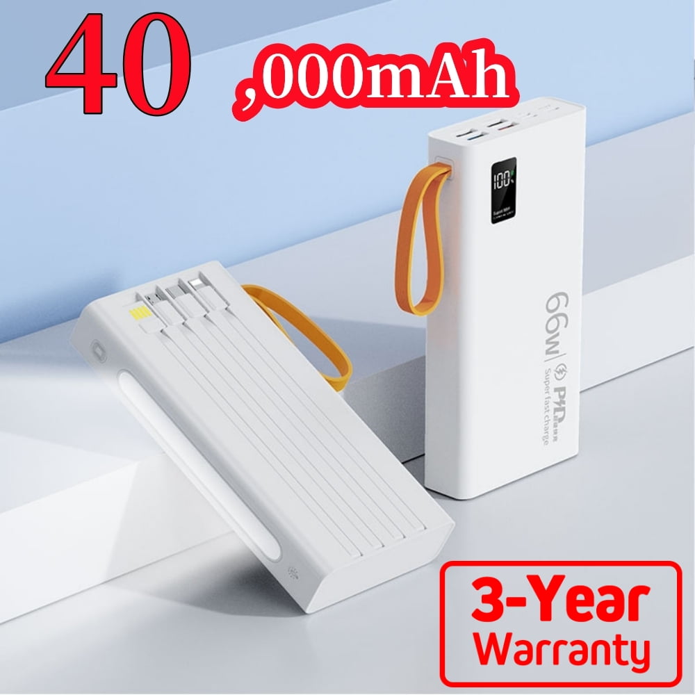 200,000mAh Power Bank for XIAOMI Super Fast Charging Built Cables ...