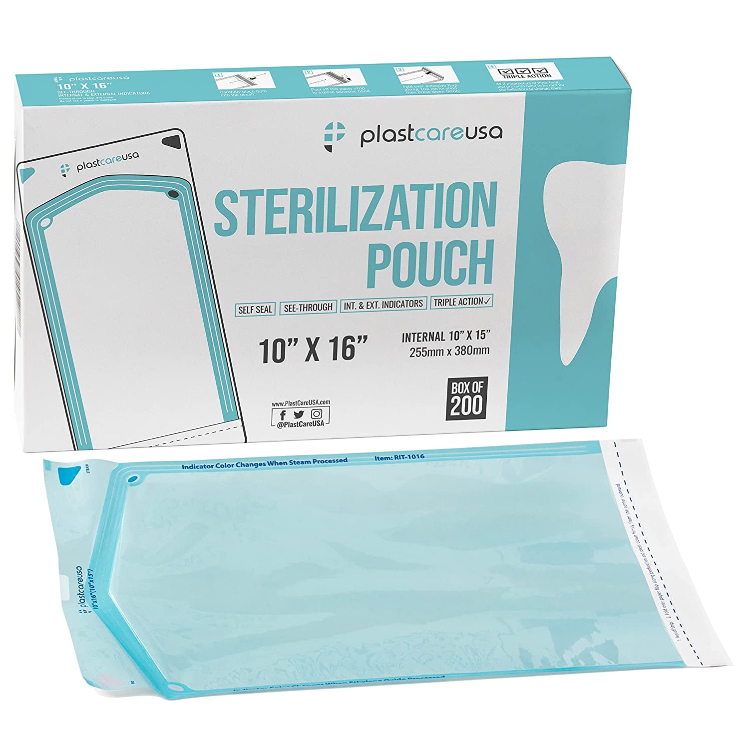 200 10"x16" Large Sterilization Pouches to Sterilize and Autoclave ...