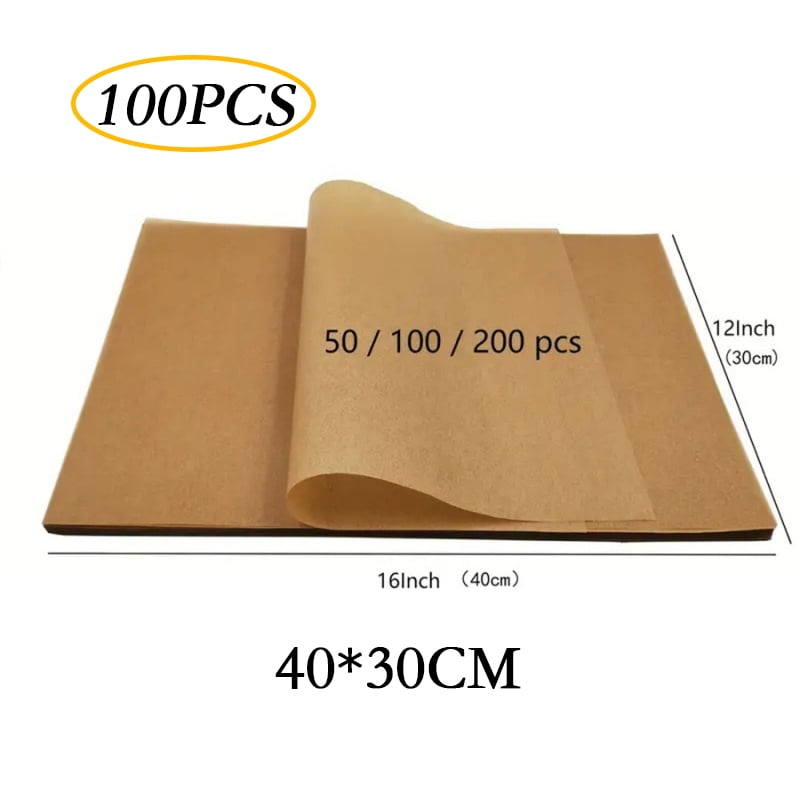 200/100/50PC Baking Paper Non-stick Parchment Baking Sheet for Oven Air ...