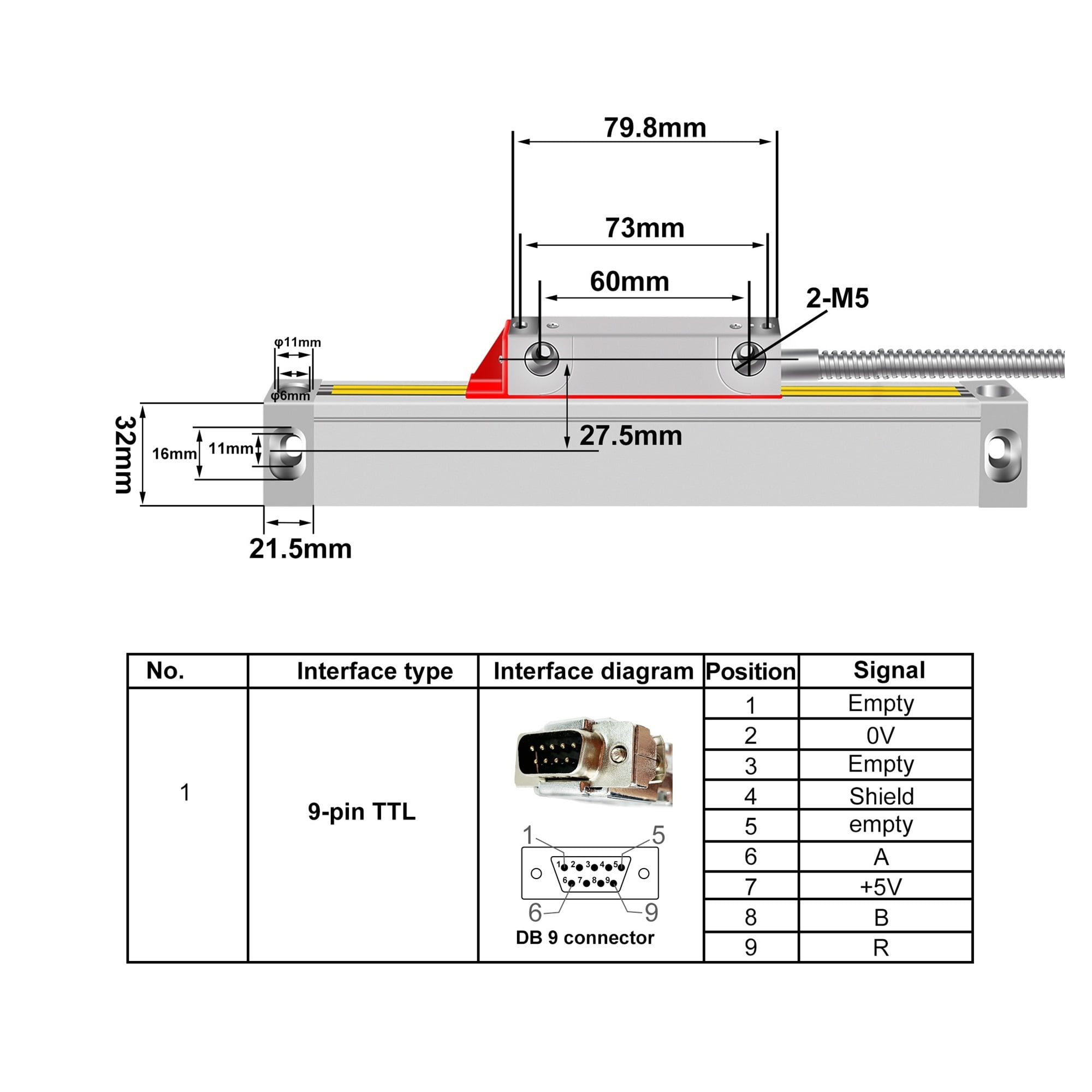 200-1000mm Dro Linear Glass Scale /Optical Encoder with High Accurancy ,Precision - Walmart.com