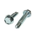(200) #14x1-1/4 Hex Washer Head Self Drilling Tek Screws Zinc - Walmart.com