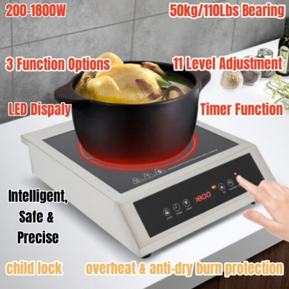 200-1800W Intelligent Induction Cooktop,Countertop Cooker Burner Stove ...
