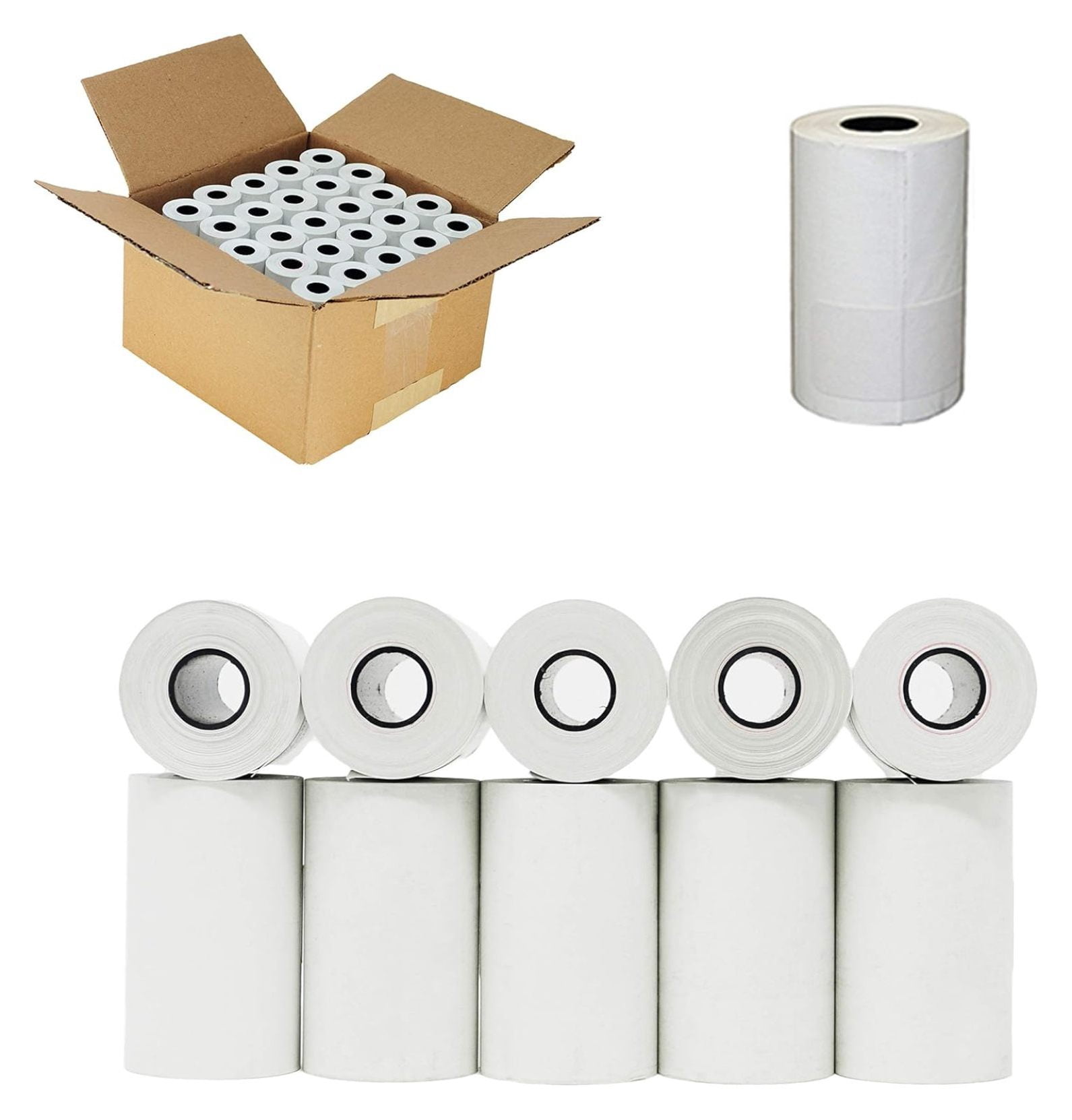 (200) 2 1/4 x 50 Thermal Paper Receipt Rolls 2.25 x 50 ft, Verifone ...