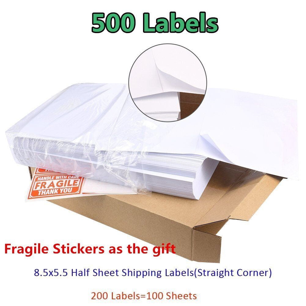 200-2500 8.5x5.5 Shipping Mailing Labels Half Sheet Self Adhesive for ...