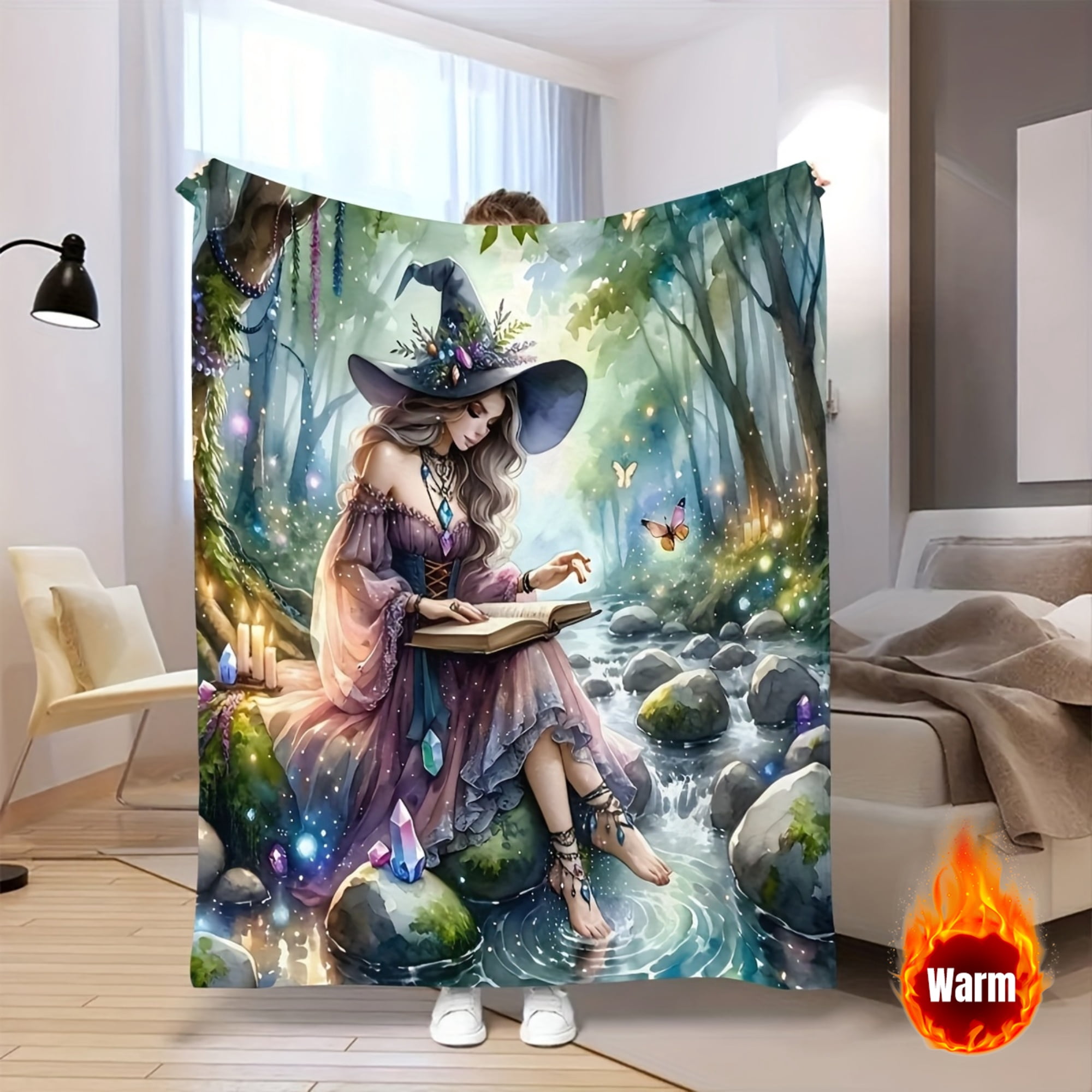 200 250g Enchanted Fairy Flannel Throw Blanket Soft Cozy Machine ...