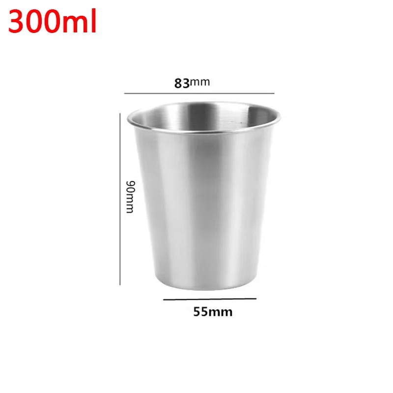 200/300/400/500ml Stainless Steel Beer Cups Household Office Metal Water Drinks Coffee Tumbler ...