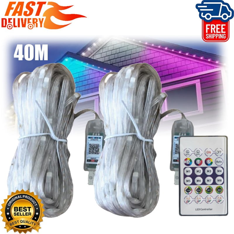 200-400 Smart Rainbow LED Permanent Outdoor Lights USB Bluetooth APP ...