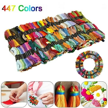 Dznils Bulk 447PC Cotton Cross Stitch Thread, Sewing Skeins, Multi ...