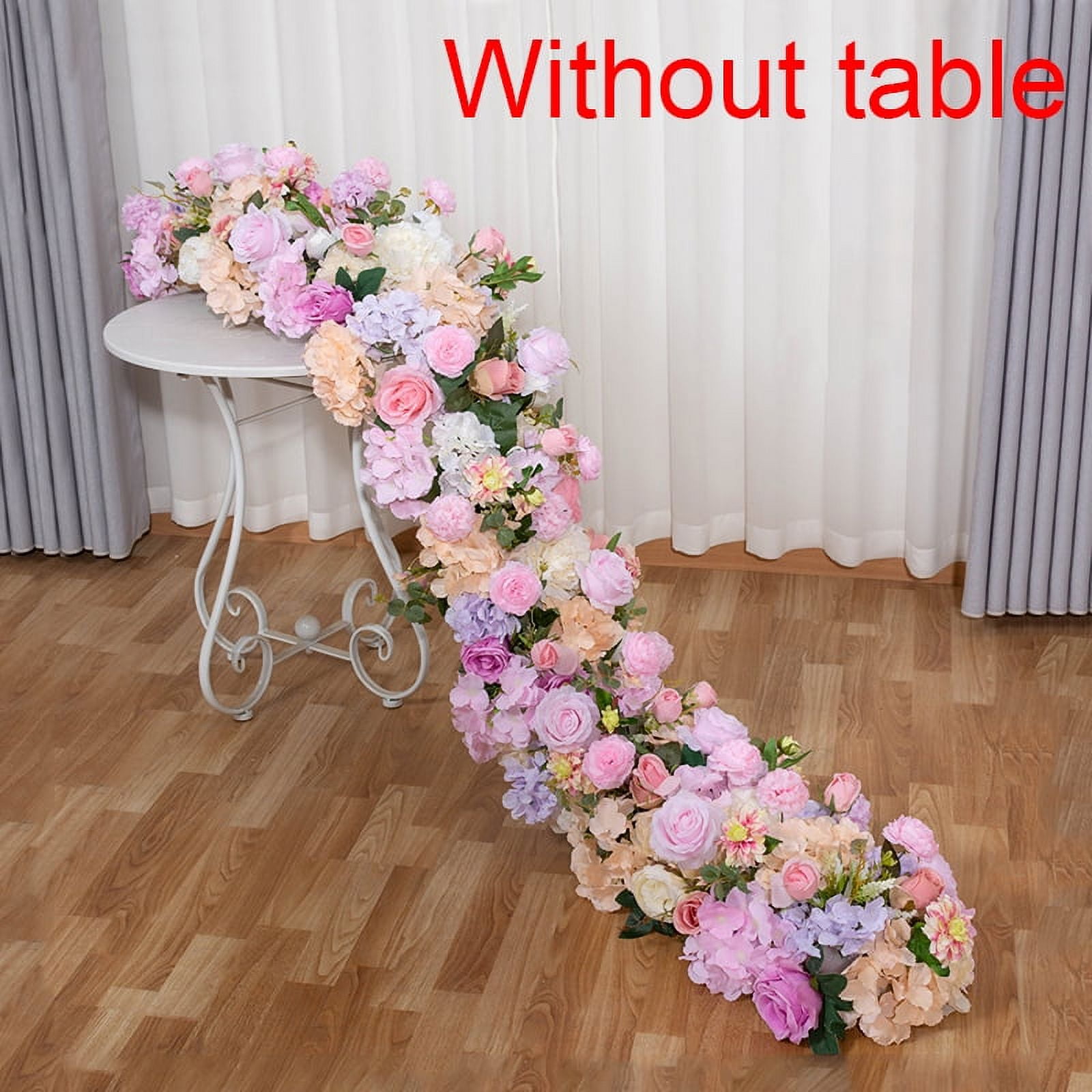 200/50cm Luxury White Rose Artificial Flower Row Wedding Table ...