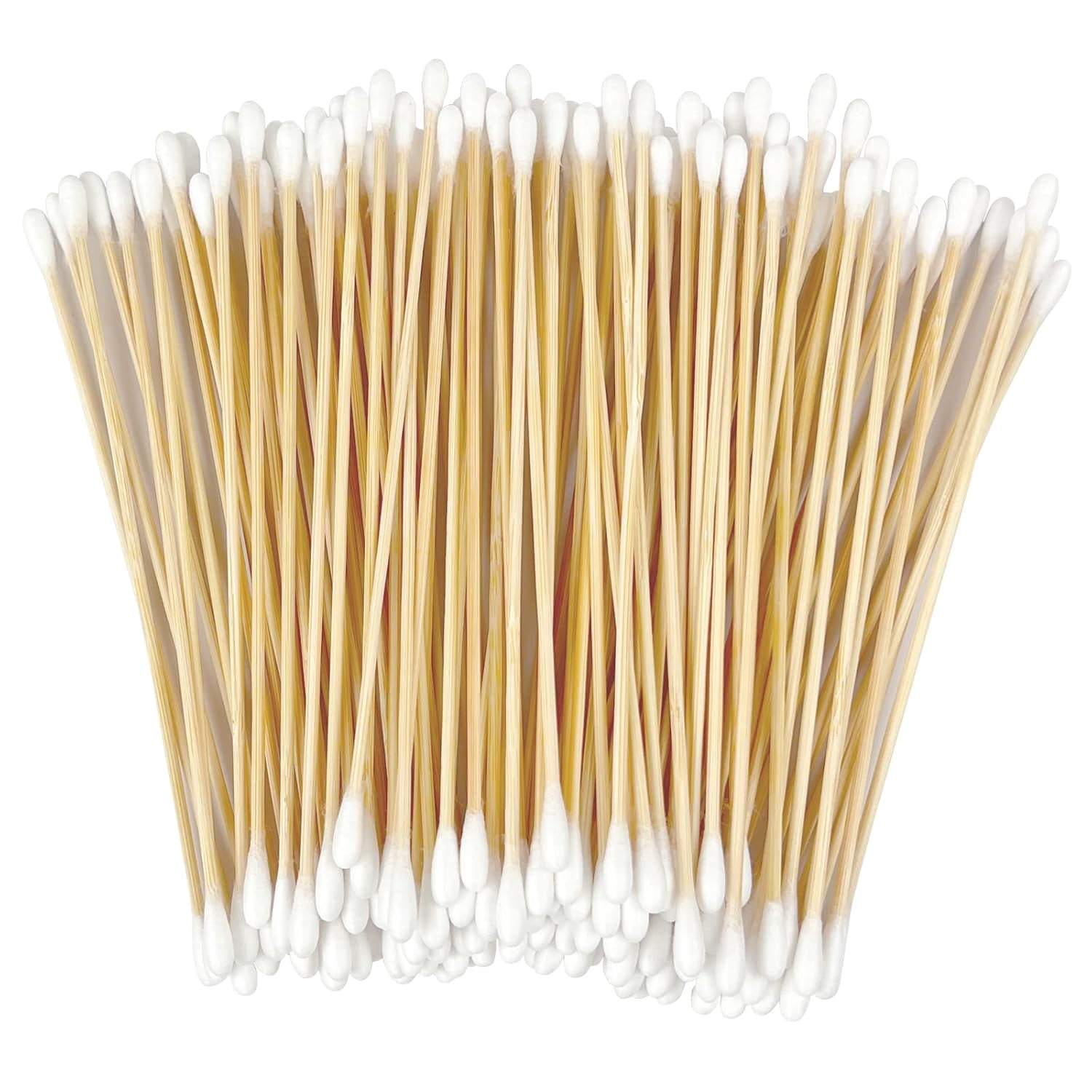 200 6-inch long cotton swabs, double round head, sturdy bamboo stick ...