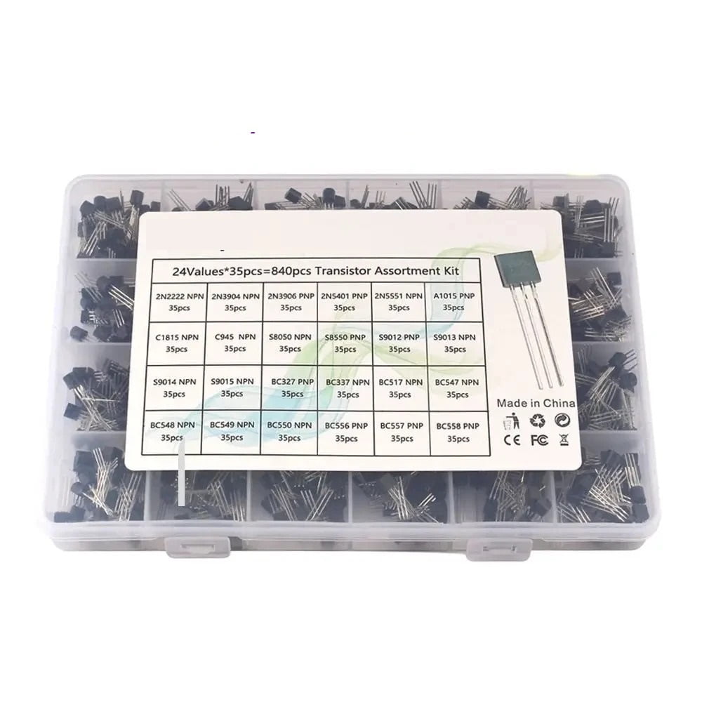 200-900PCS Transistor Assortment Kit TO-92 PNP/NPN BC327 BC337 BC557 ...