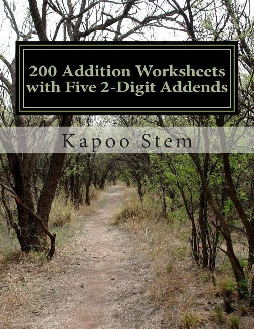 200 Addition Worksheets with Five 2-Digit Addends : Math Practice ...