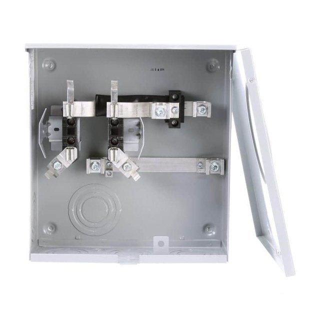 200 Amp 4-Jaw Horn-Bypass Ringless Underground Fed Meter Socket with 7/ ...