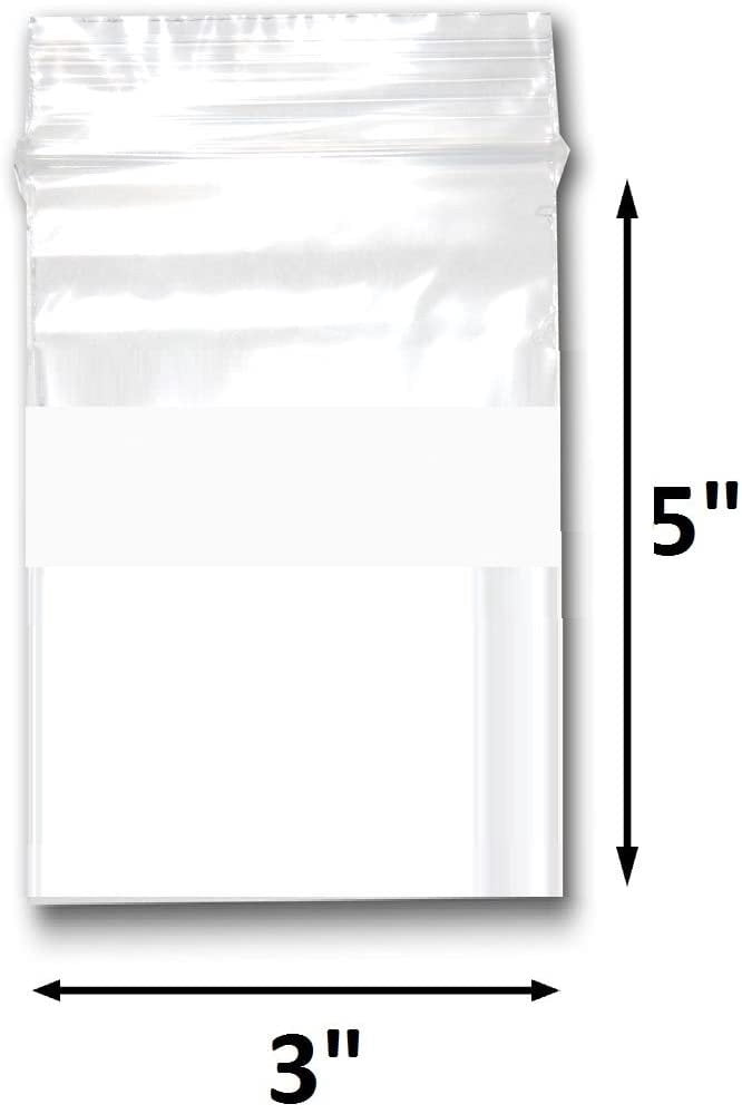 200 Bags of 3" x 5" 2 Mil Clear Plastic Reclosable Zip Poly Bags with ...