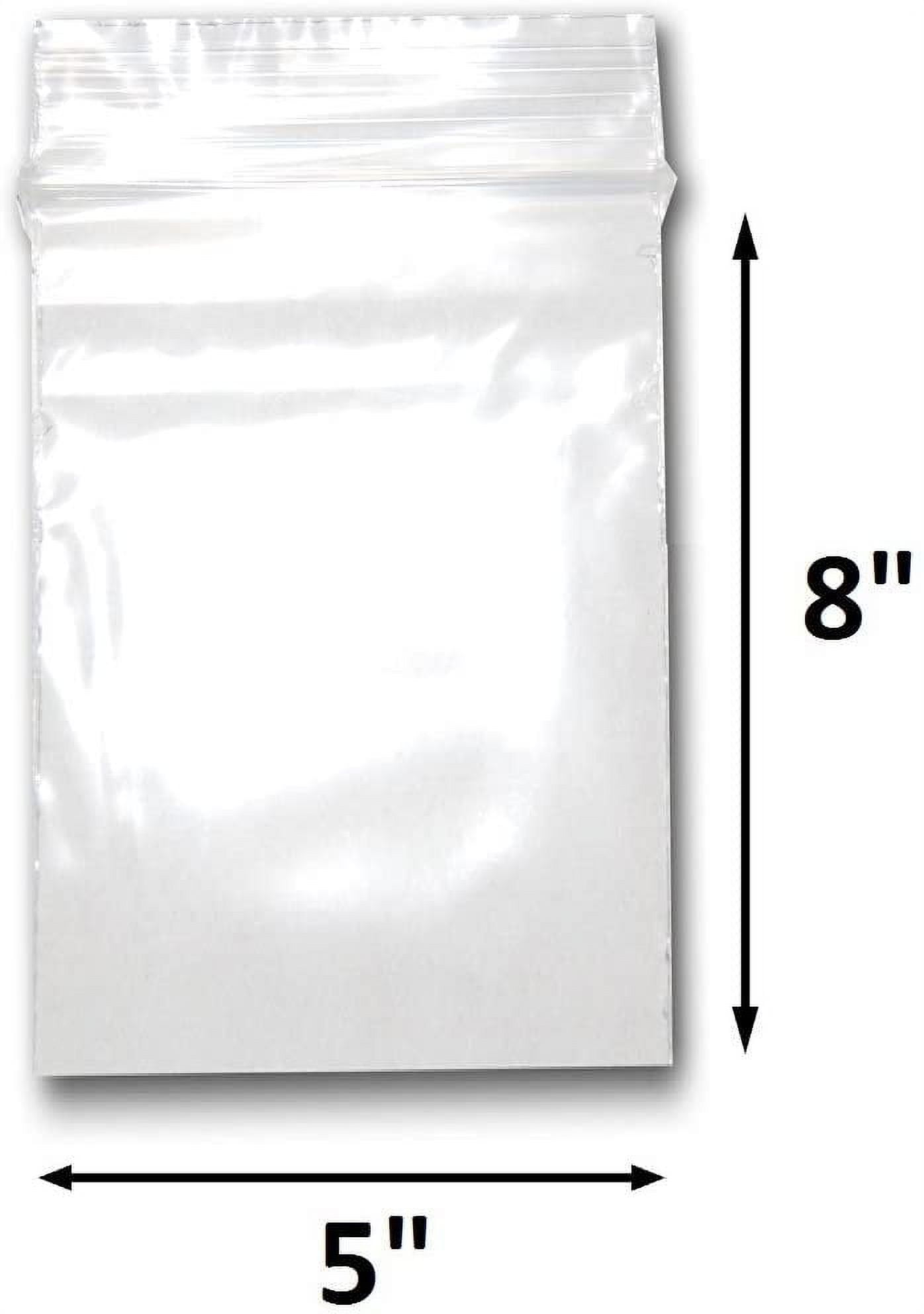 200 Bags of 5" x 8" 2 Mil Clear Plastic Reclosable Zip Poly Bags with ...