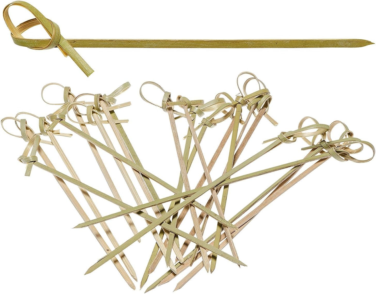200 Bamboo Knot Skewers, 4 Inch Knotted Skewers. Twisted Ends Bamboo ...