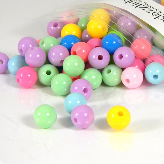 200 BdBeads Plastic Acrylic 8mm Smooth Round Solid Opaque Colored ...