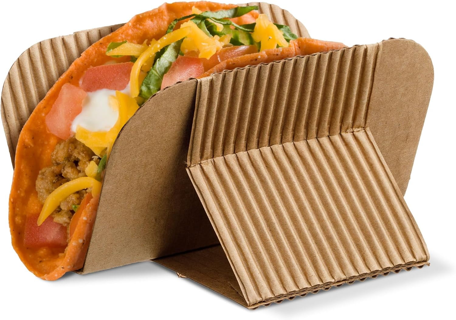 [200 COUNT]Harvest Pack Disposable Kraft Taco Holder Stand Plates ...