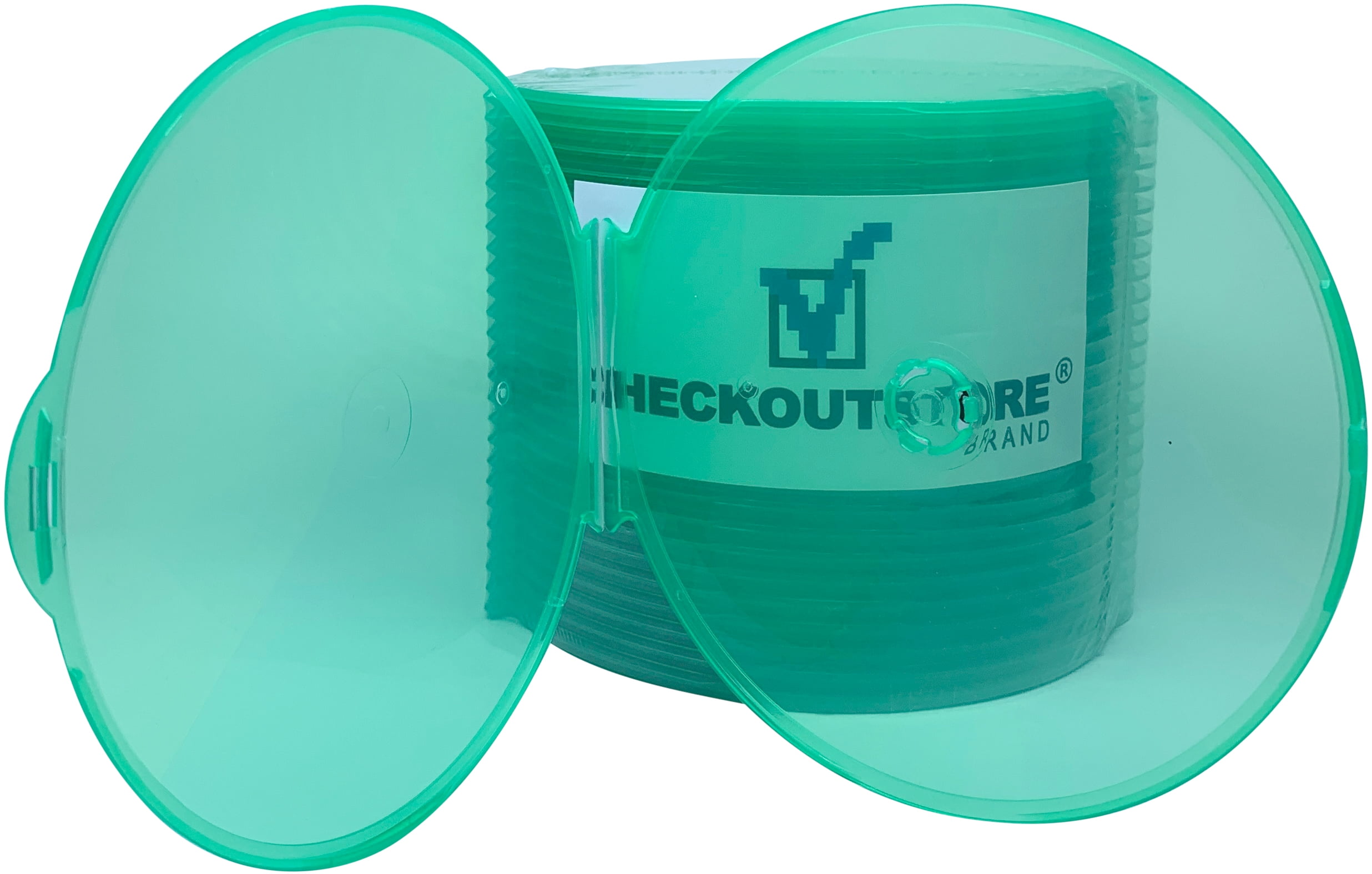 (200) CheckOutStore Clear Compact Slim Round ClamShell CD/DVD Case with ...
